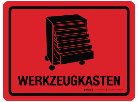 Werkzeugkasten (Tool Box) Rectangular German - Floor Sign