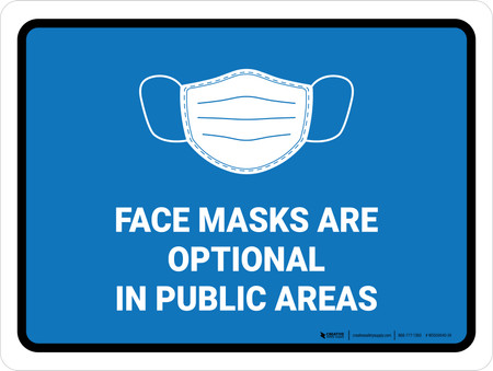 Face Mask Optional In Public Areas Landscape - Wall Sign