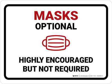 Mask Highly Encouraged Landscape - Wall Sign