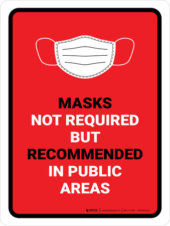 Face Masks Not Required In Public Red Portrait - Wall Sign | Creative ...