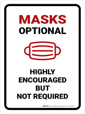 Mask Highly Encouraged Portrait - Wall Sign