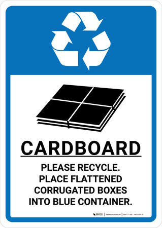 Cardboard - Please Recycle Portrait - Wall Sign