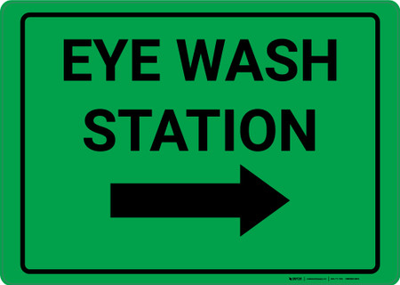 Eye Wash Station Green Arrow Right Landscape - Wall Sign | Creative ...