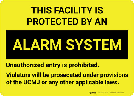 This Facility is Protected by an Alarm System Landscape - Wall Sign