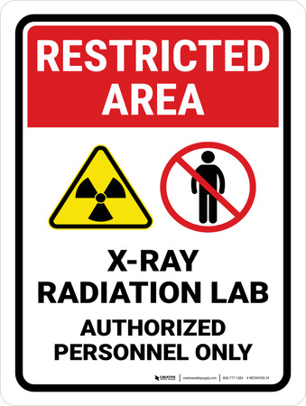 Restricted Area: XRAY Radiation Lab with Icon Portrait - Wall Sign