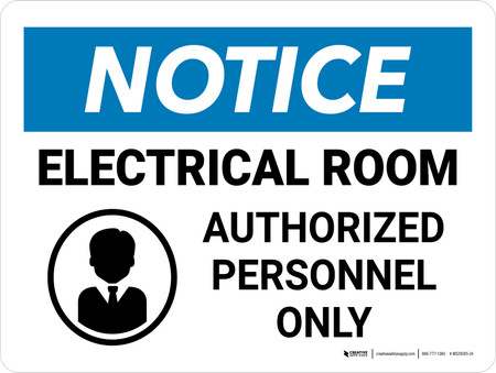 Notice: Electrical Room Landscape - Wall Sign