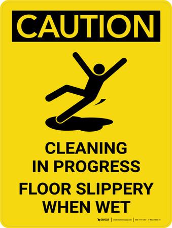 Caution: Cleaning In Progress Portrait - Wall Sign