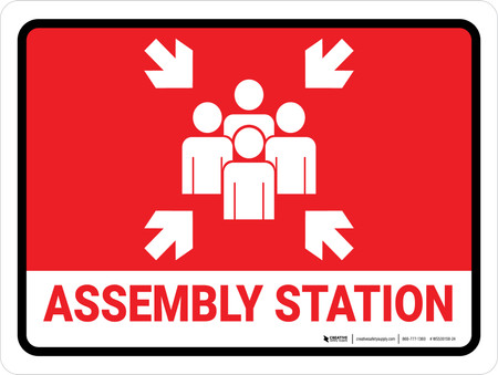 Assembly Station RED Landscape - Wall Sign