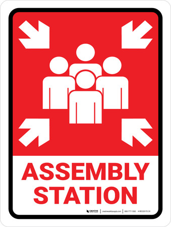 Assembly Station RED Portrait - Wall Sign
