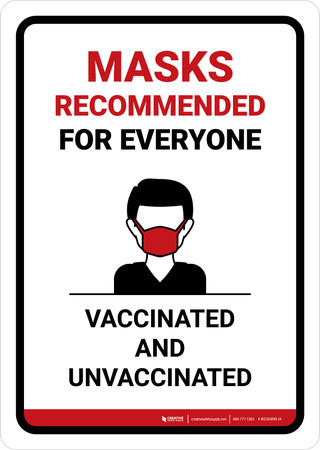 Mask Recommended For Everyone Portrait - Wall Sign