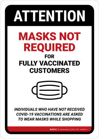 Masks Are Not Required For Portrait - Wall Sign | Creative Safety Supply