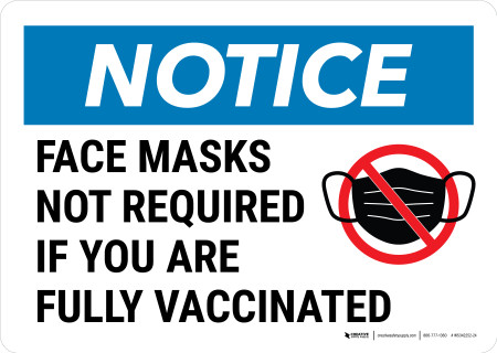 Notice: Face Masks Not Required If Landscape - Wall Sign | Creative ...