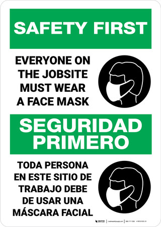 Safety First: Everyone On The Jobsite Bilingual Spanish Portrait - Wall ...