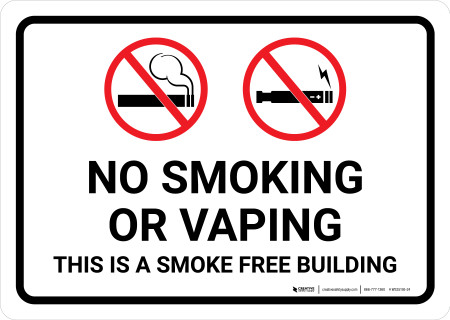 No Smoking Or Vaping - This Is A Smoke Free Building with Icons ...