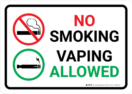 No Smoking - Vaping Allowed Landscape - Wall Sign | Creative Safety Supply