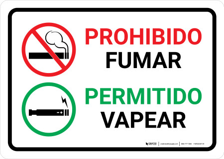 No Smoking Vaping Allowed Spanish Landscape - Wall Sign | Creative ...