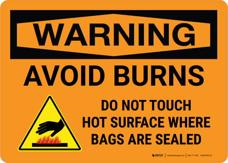 Warning: Avoid Burns - Do Not Touch Hot Surface Landscape - Wall Sign