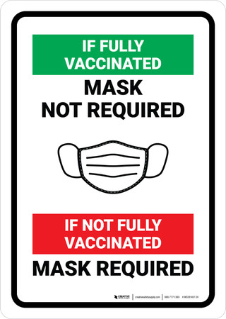 If Fully Vaccinated Mask Not Required with Icon Portrait - Wall Sign