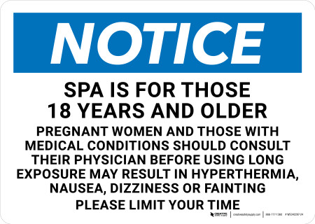Notice: Spa Is For Those 18 Years And Older Limit Your Time Landscape ...