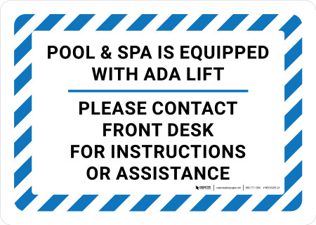 Pool Lift Available Upon Request Bilingual Spanish Landscape - Wall Sign
