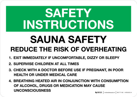 Safety Instructions: Sauna Safety Reduce Risk of Overheating Landscape ...