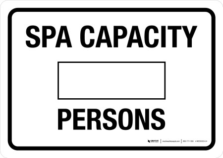 Spa Capacity Person Spanish Bilingual Portrait - Wall Sign