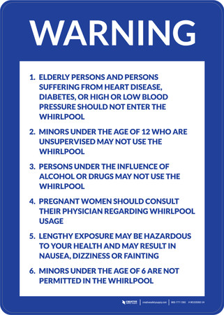 Wisconsin Whirlpool Warning Portrait - Wall Sign | Creative Safety Supply