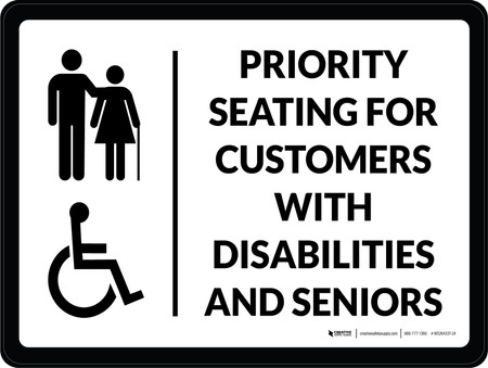 Priority Seating for Customers with Disabilities and Seniors Landscape ...