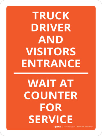 Truck Driver and Visitors Entrance Wait At Counter for Service Portrait ...