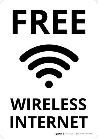 Free Wireless Internet Portrait - Wall Sign