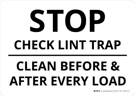 Stop Check Lint Trap Landscape - Wall Sign
