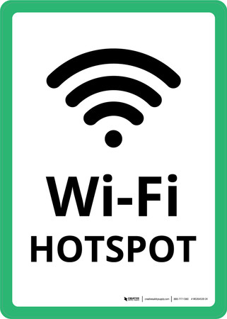 Wi-Fi Hotspot Portrait - Wall Sign