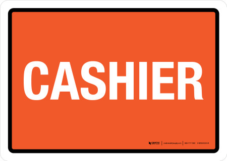 Cashier Red Landscape - Wall Sign | Creative Safety Supply