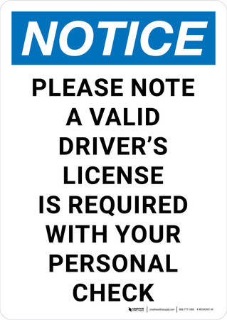 Notice: Please Note Valid Driver's License Is Required With Your ...