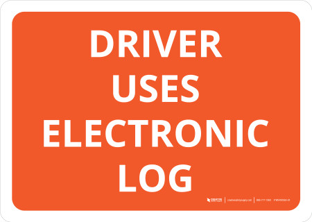Driver Uses Electronic Log Orange Landscape - Wall Sign