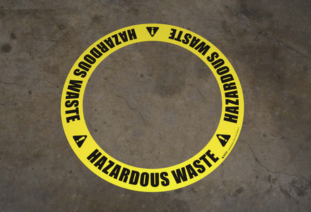 Hazardous Waste - Circular Floor Sign Ring | Creative Safety Supply