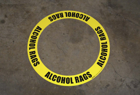 Alcohol Rags - Circular Floor Sign Ring