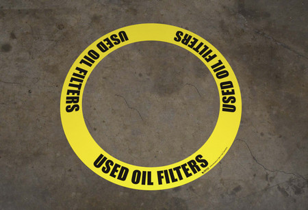 Used Oil Filters - Circular Floor Sign Ring