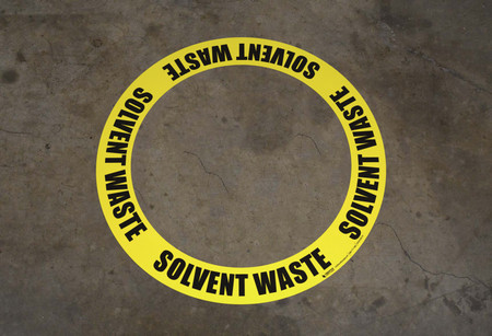 Solvent Waste - Circular Floor Sign Ring