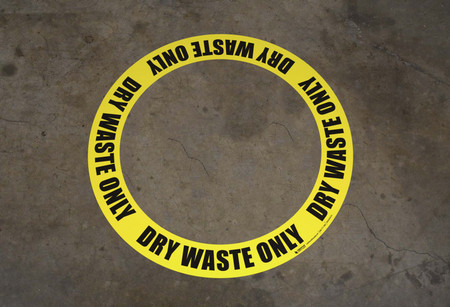 Dry Waste Only - Circular Floor Sign Ring