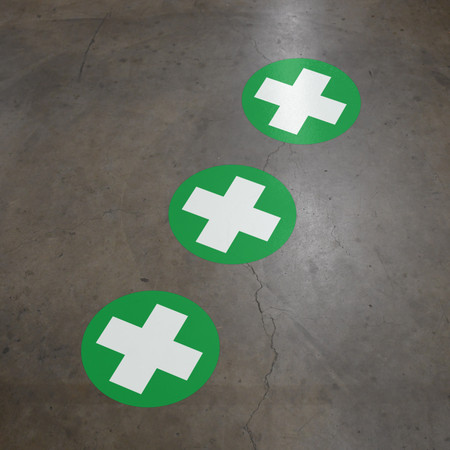First Aid Wayfinding Floor Sign Dot | Creative Safety Supply