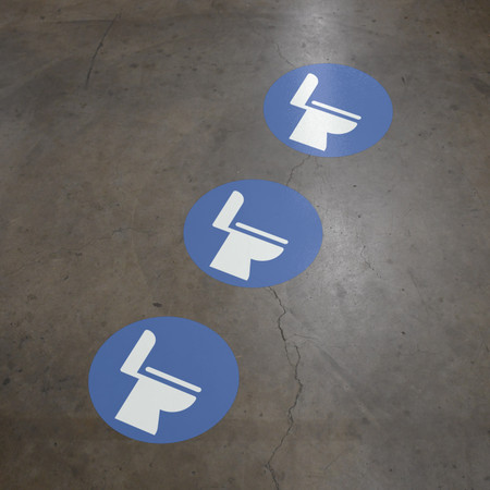 Restrooms Wayfinding Floor Sign Dot