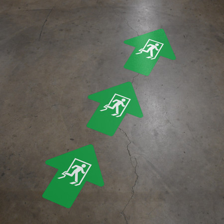 Emergency Exit Wayfinding Floor Sign Arrows