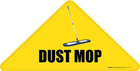 Dust Mop with Icon - Triangle Corner Floor Sign