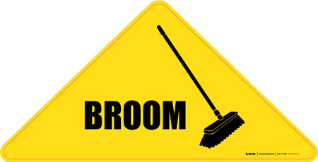 Broom with Icon - Triangle Corner Floor Sign