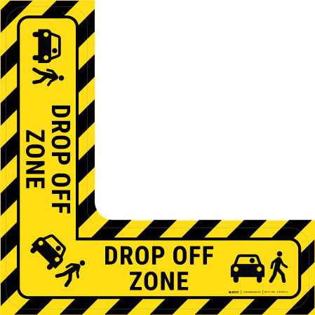 Drop Off Zone - Floor Sign Corner