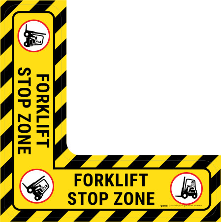 Forklift Stop Zone - Floor Sign Corner