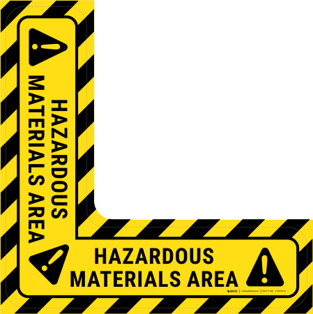 Hazardous Materials Area - Floor Sign Corner