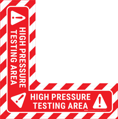 High Pressure Testing Area - Floor Sign Corner