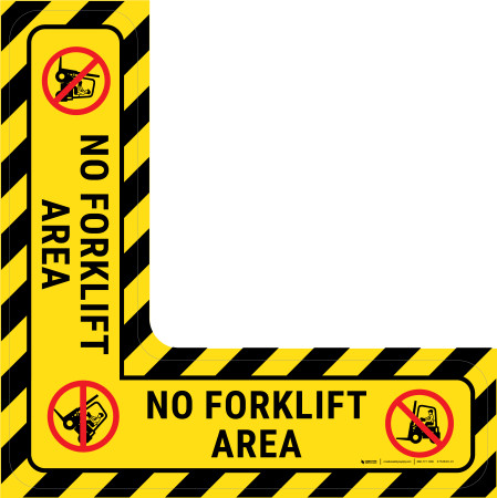 No Forklift Area - Floor Sign Corner